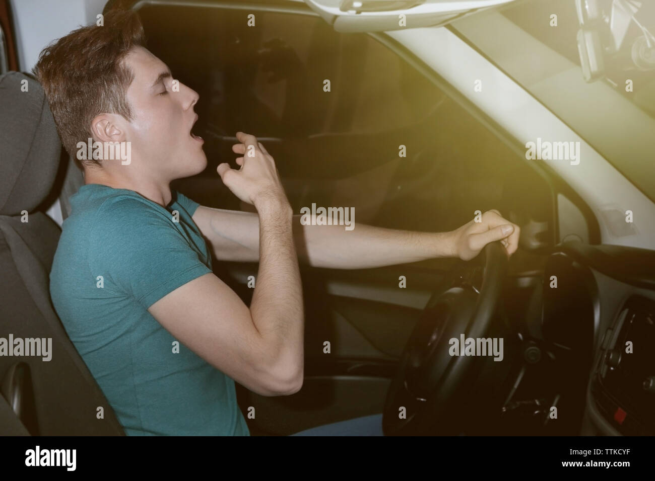 Falling asleep in car hi-res stock photography and images - Alamy