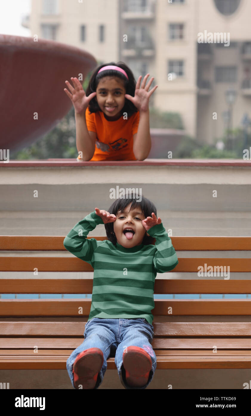 Indian friends making faces hi-res stock photography and images - Alamy