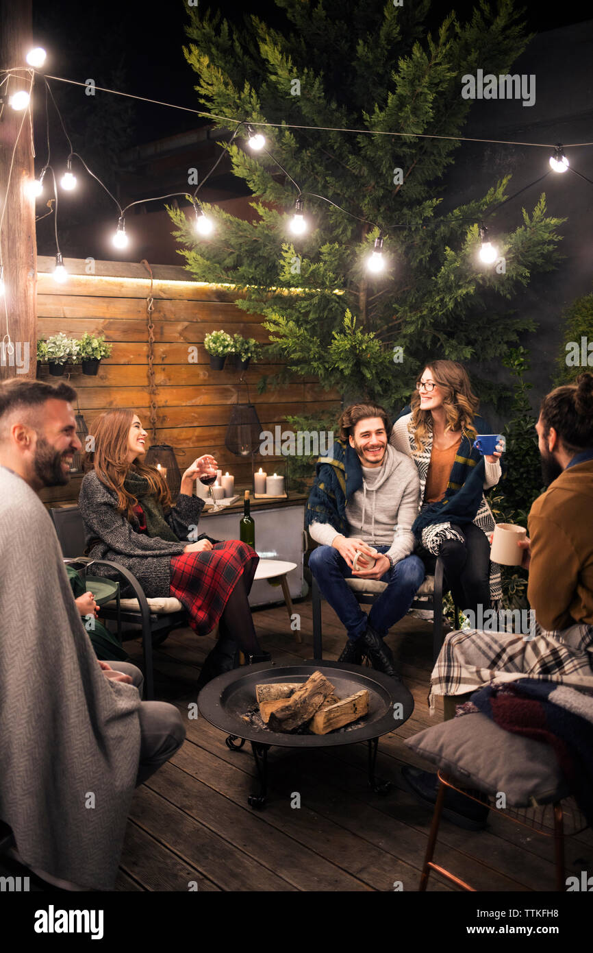 Backyard at night with lights hi-res stock photography and images - Alamy