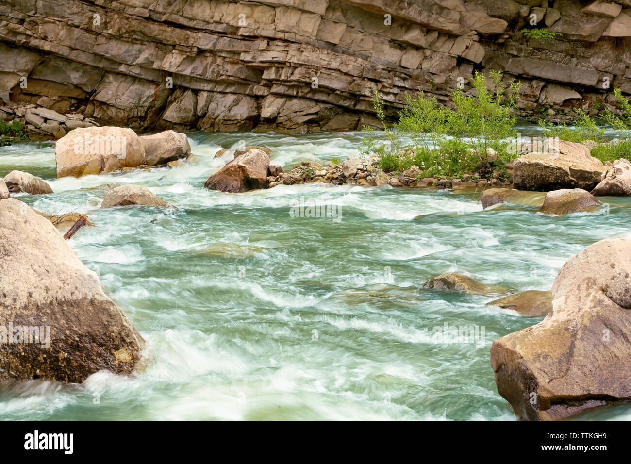 Magnificent mountain river, close up Stock Photo - Alamy
