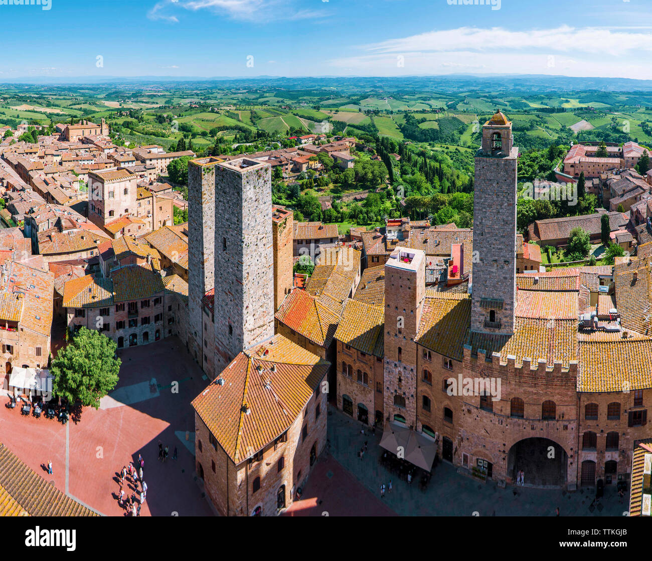 Aerial san gimignano hi-res stock photography and images - Alamy