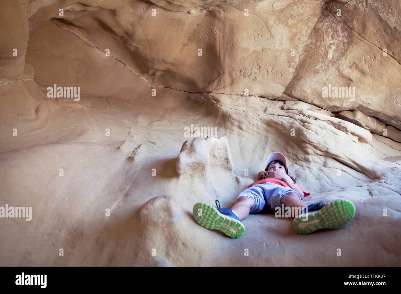 Boy hiking cave hi-res stock photography and images - Alamy