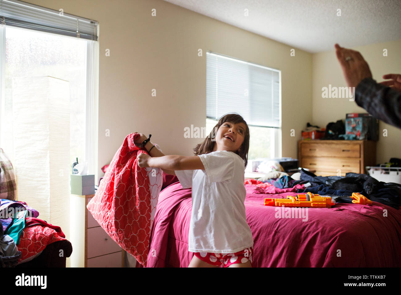 Elementary girl bed pillow hi-res stock photography and images - Alamy