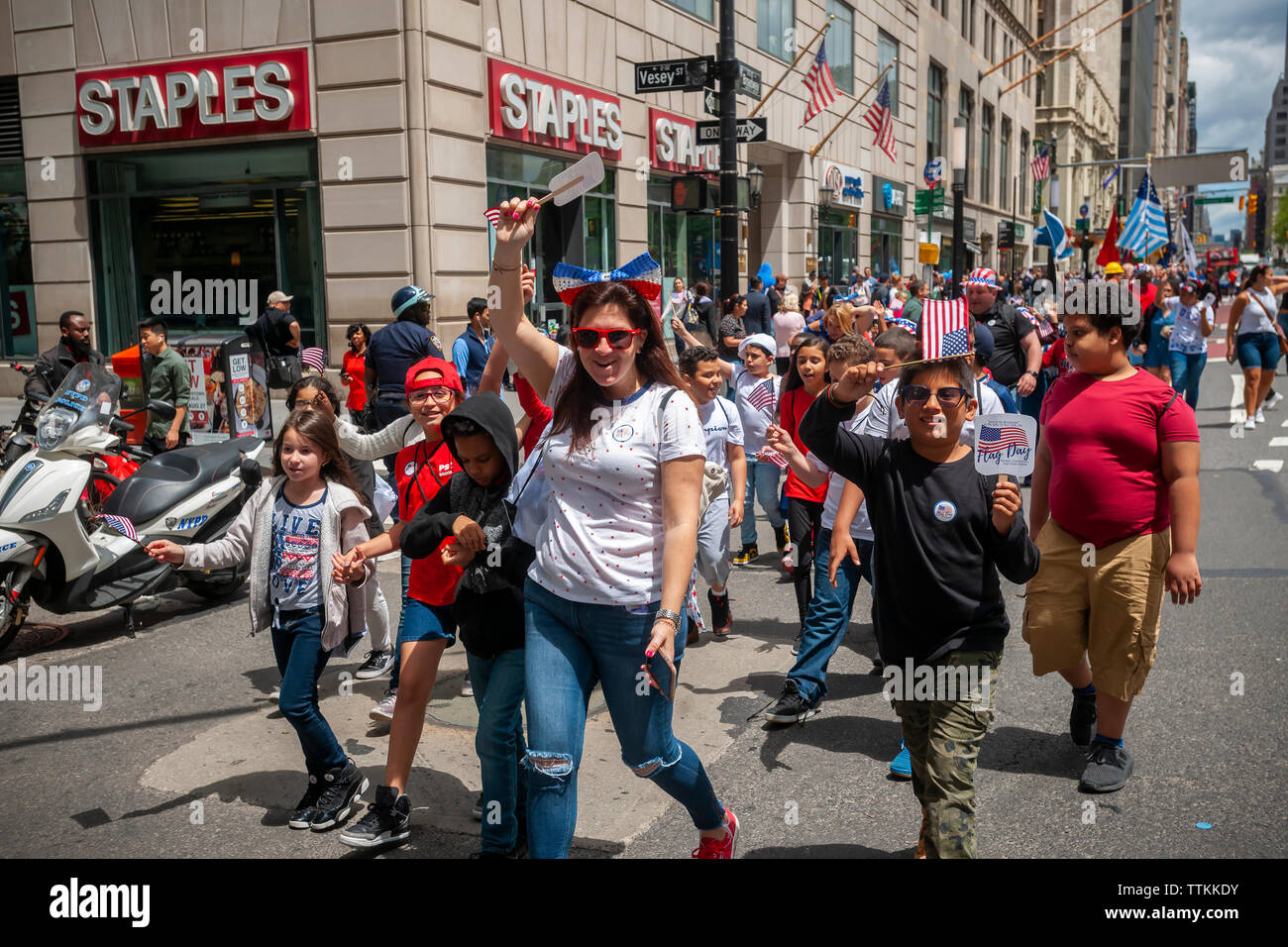 Marchers in the annual Flag Day Parade in New York on Friday, June 14 ...