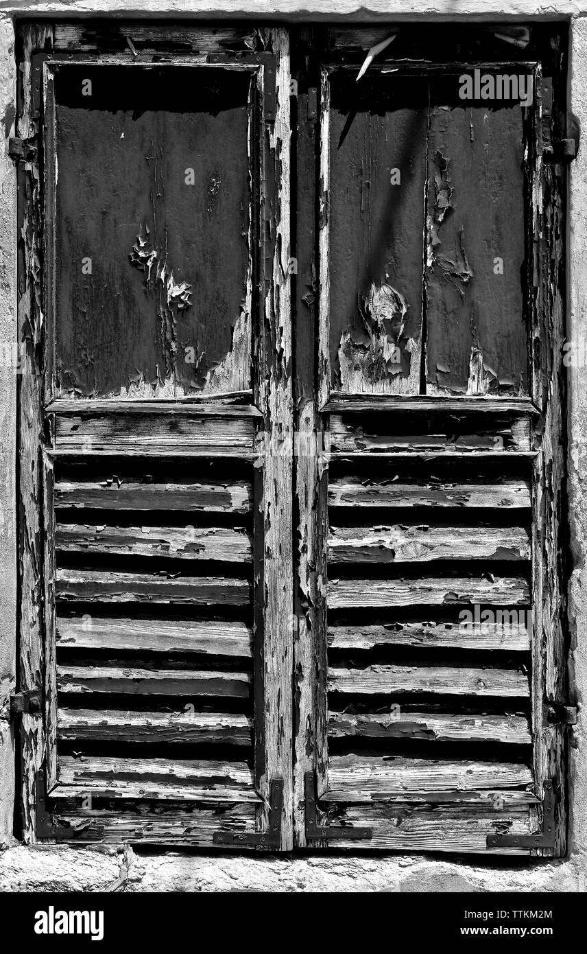 White painted wooden window Black and White Stock Photos & Images - Alamy