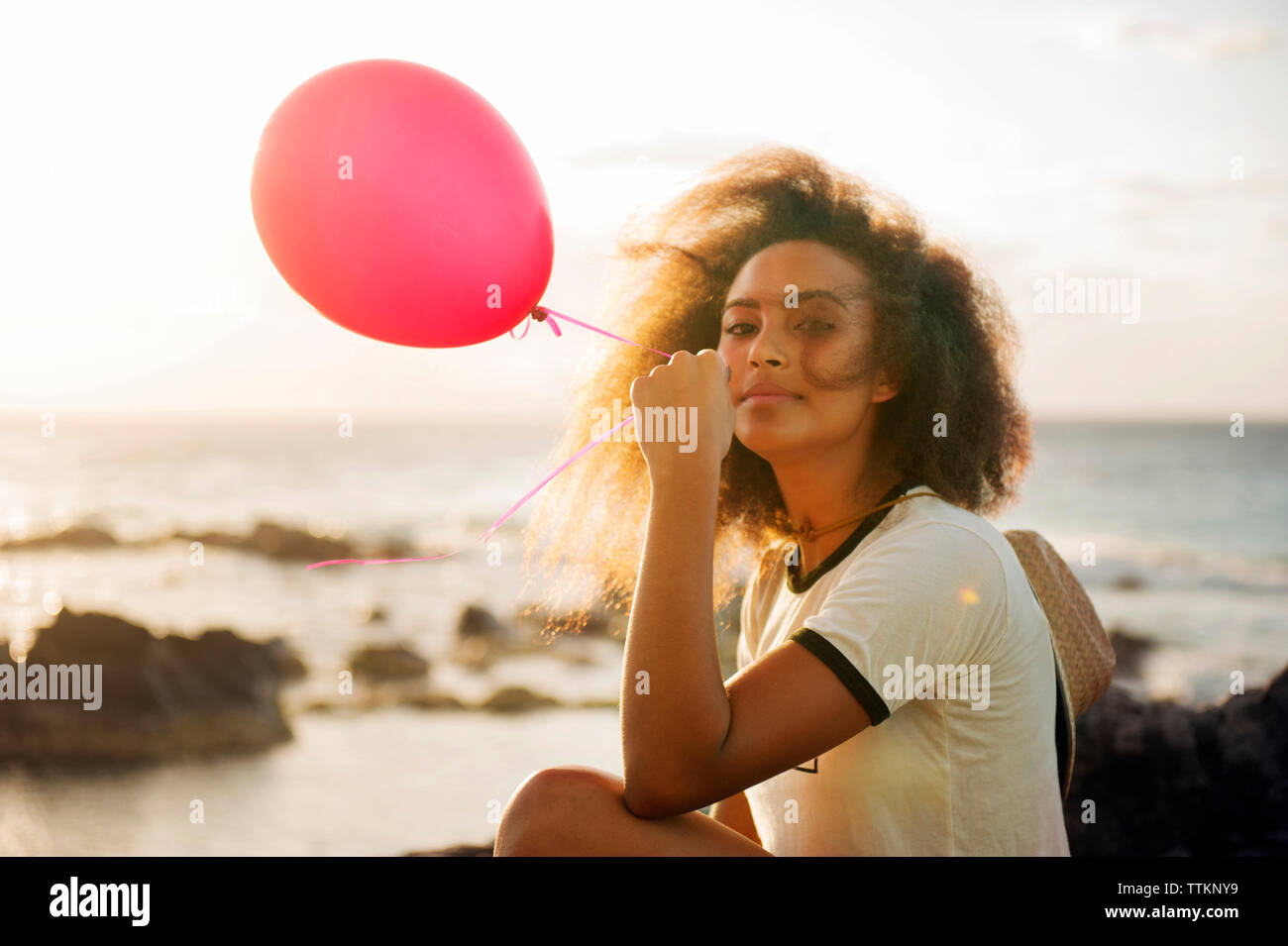 Girl with balloon hi-res stock photography and images - Alamy
