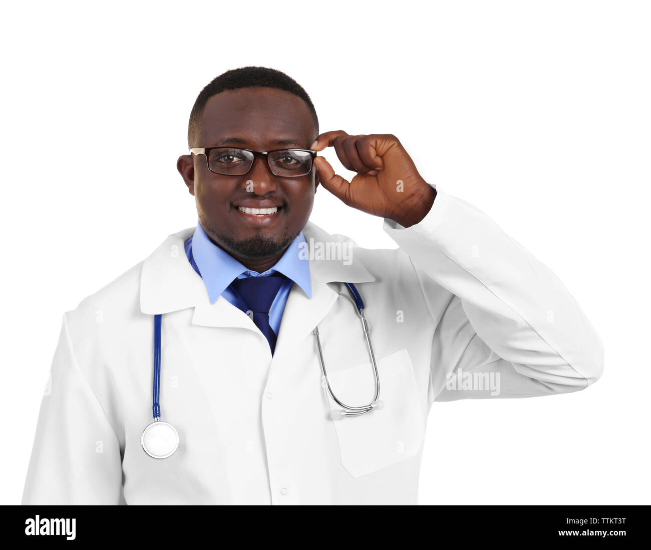 Professional African doctor, isolated on white Stock Photo - Alamy