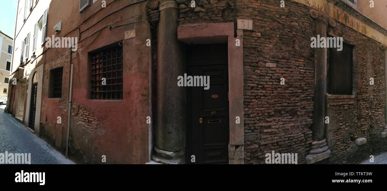 old roman columns inside medieval building in rome Italy Stock Photo ...