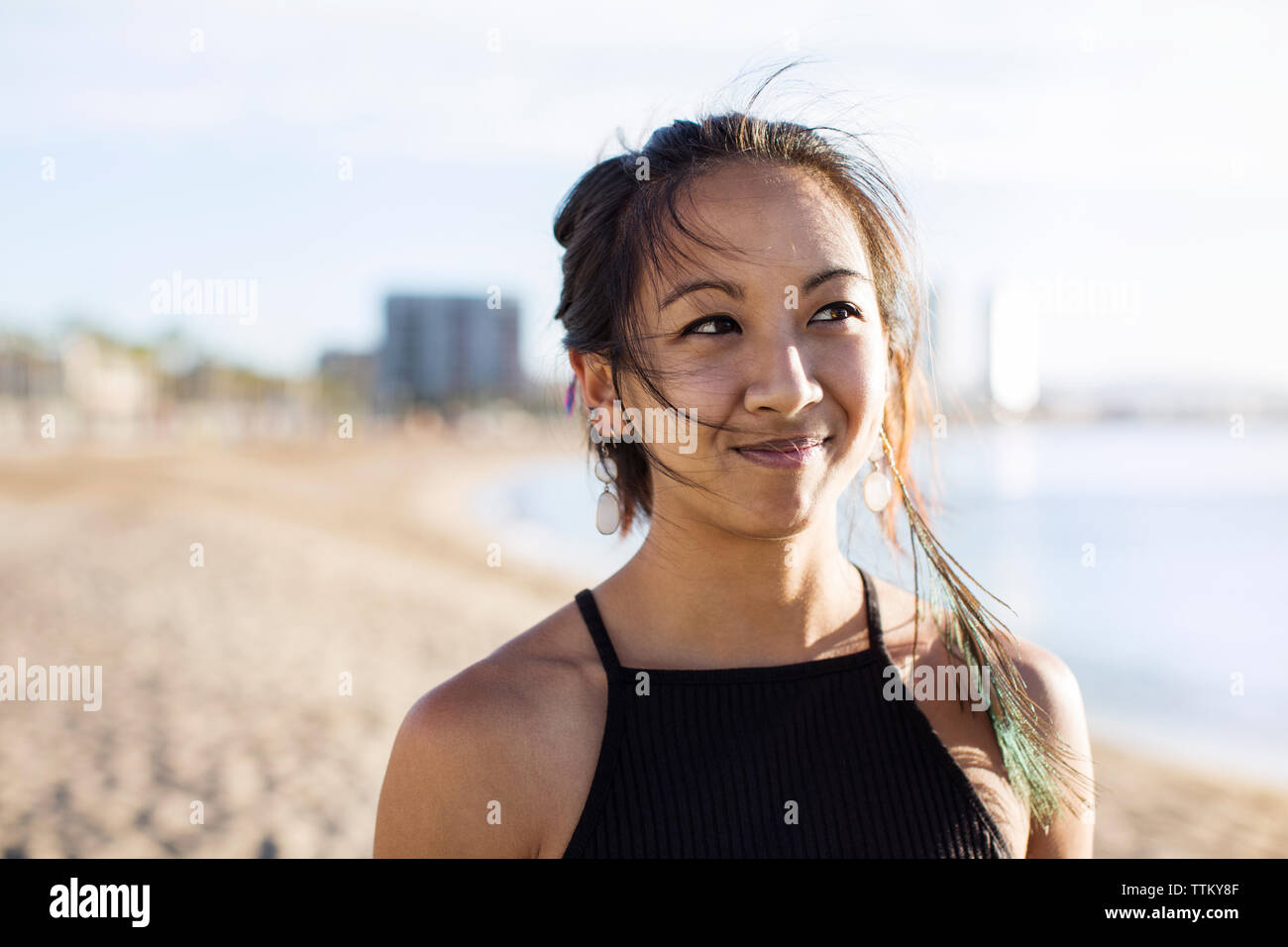 Barcelona woman beach hi-res stock photography and images - Alamy