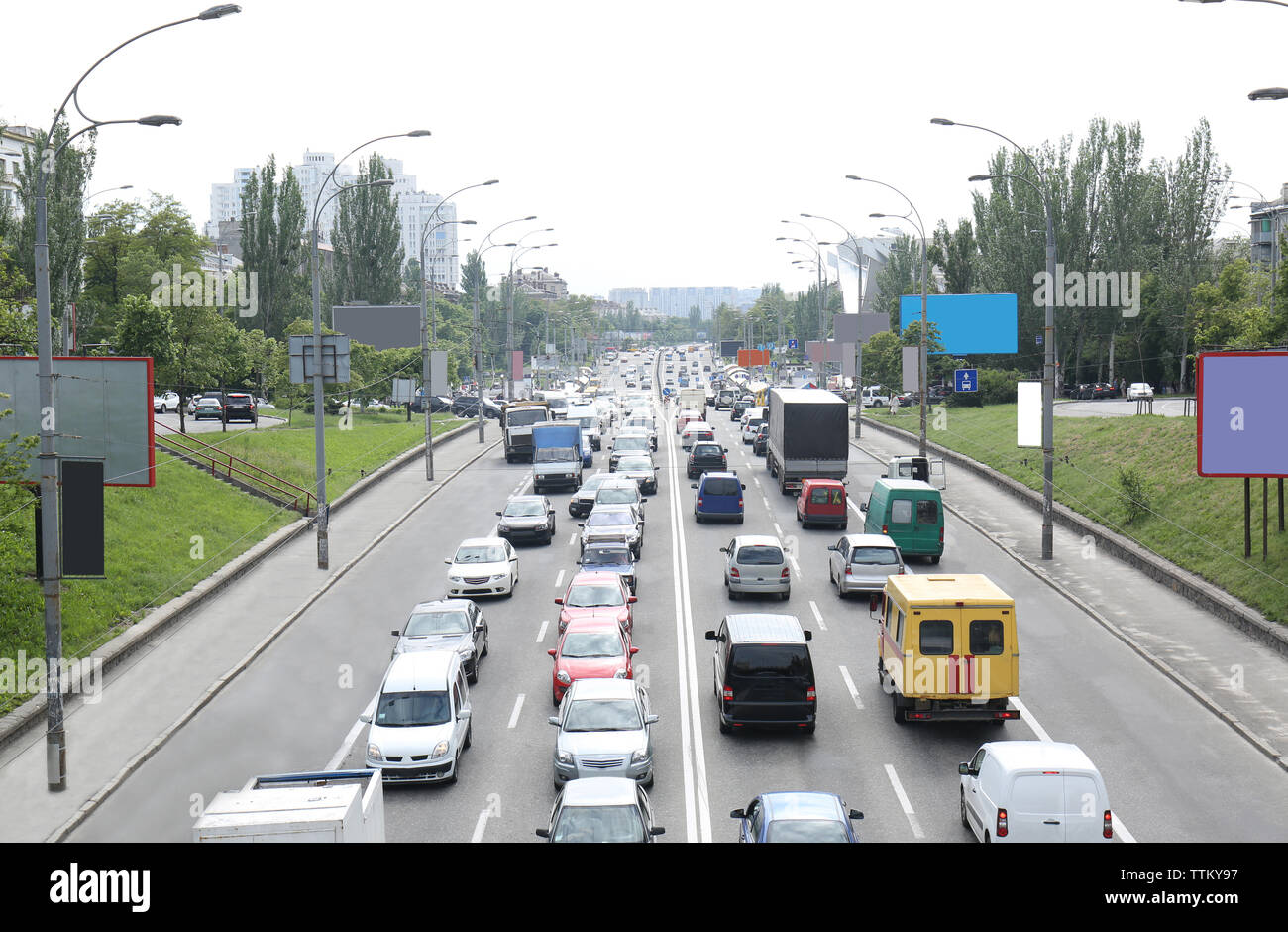 Cars traffic in city Stock Photo - Alamy