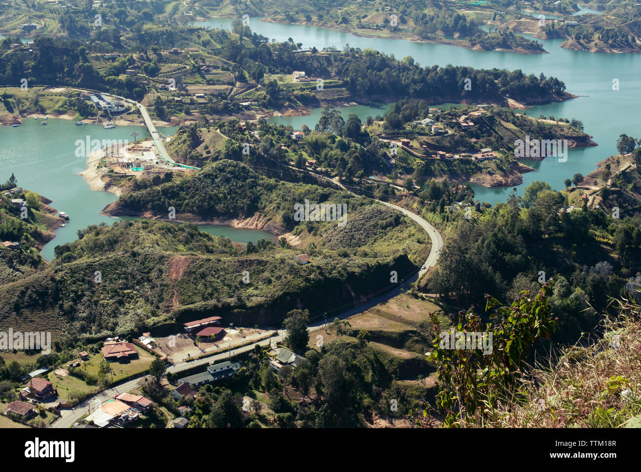 High angle view of green landscape Stock Photo - Alamy