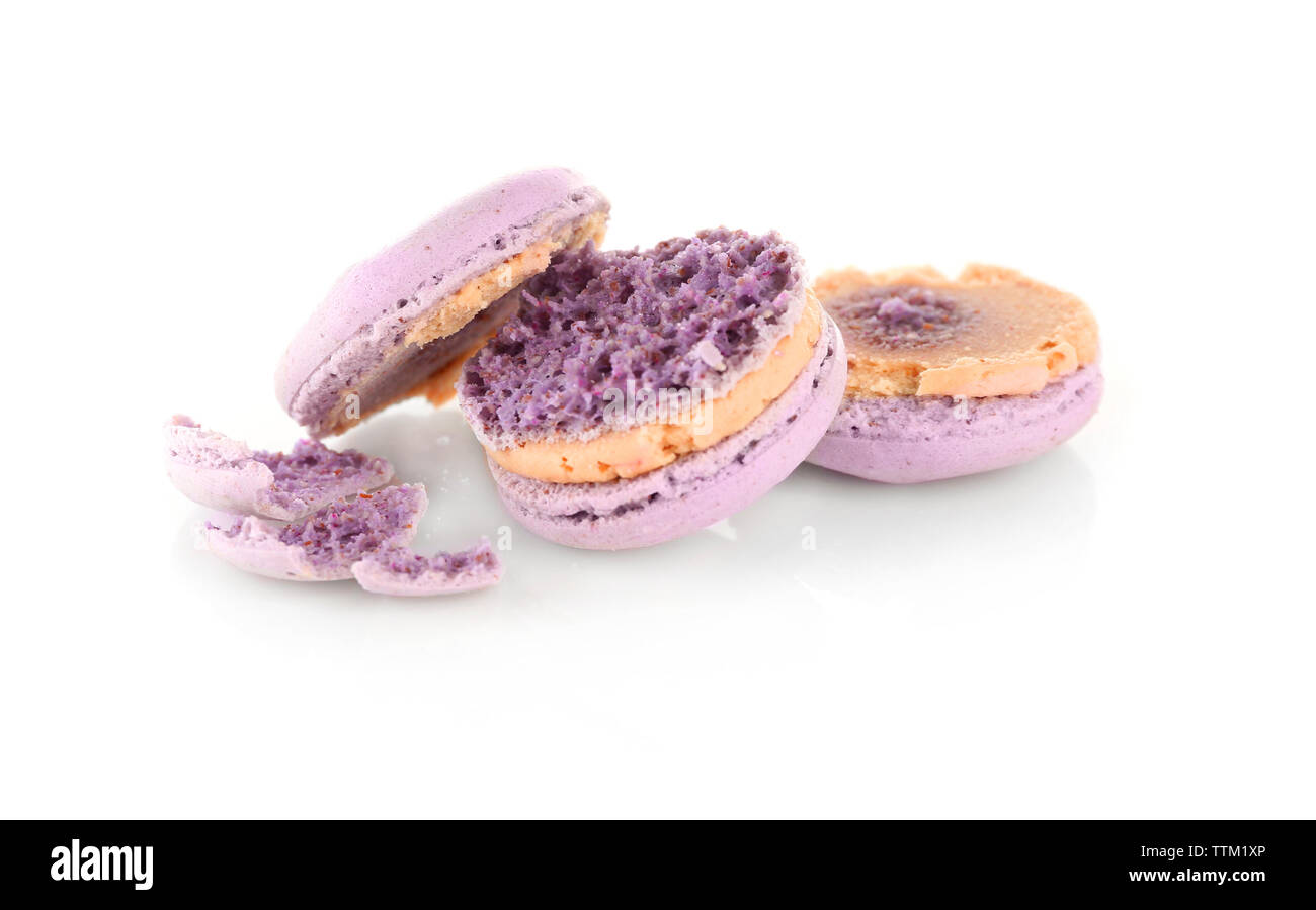 Broken macaroon, isolated on white Stock Photo - Alamy