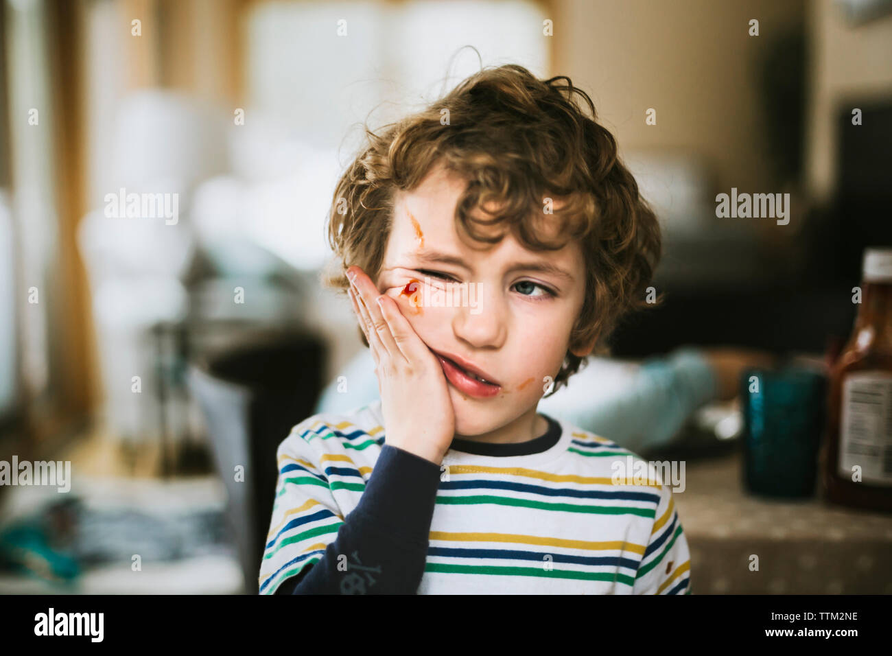 Boy with ketchup hi-res stock photography and images - Alamy