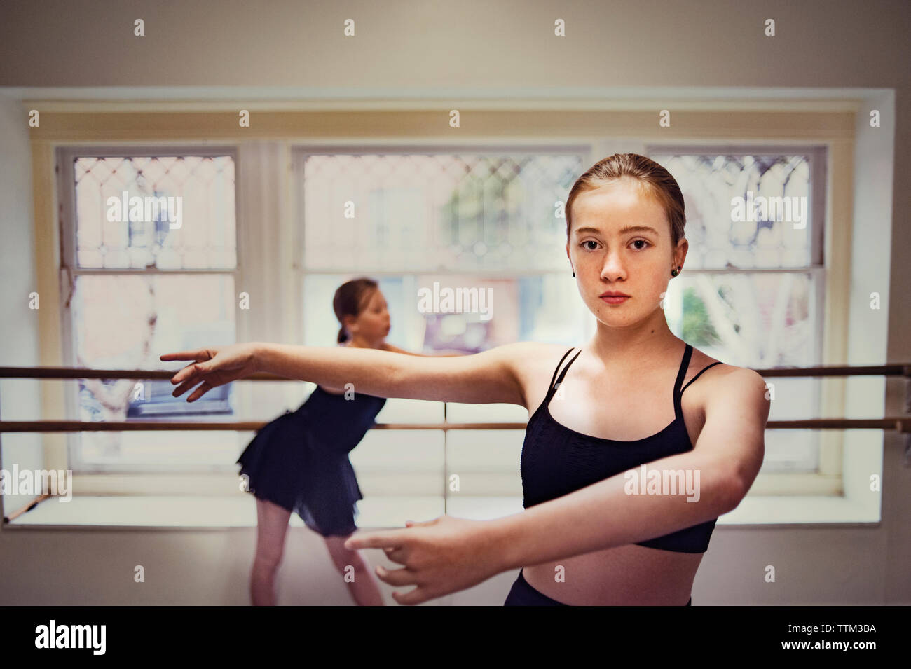Ballet dancers practicing at dance studio Stock Photo - Alamy