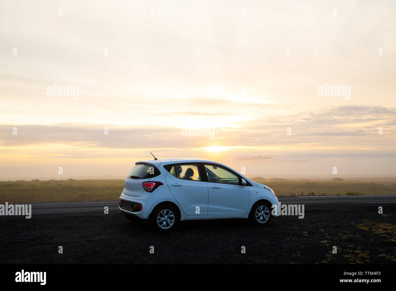 White compact car hi-res stock photography and images - Alamy