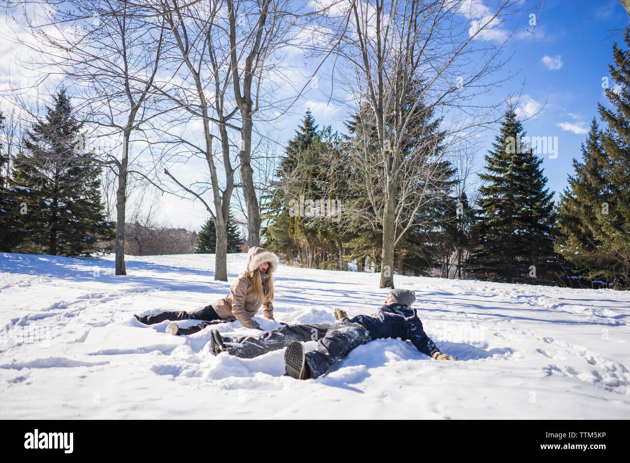 Making snow angels hi-res stock photography and images - Alamy