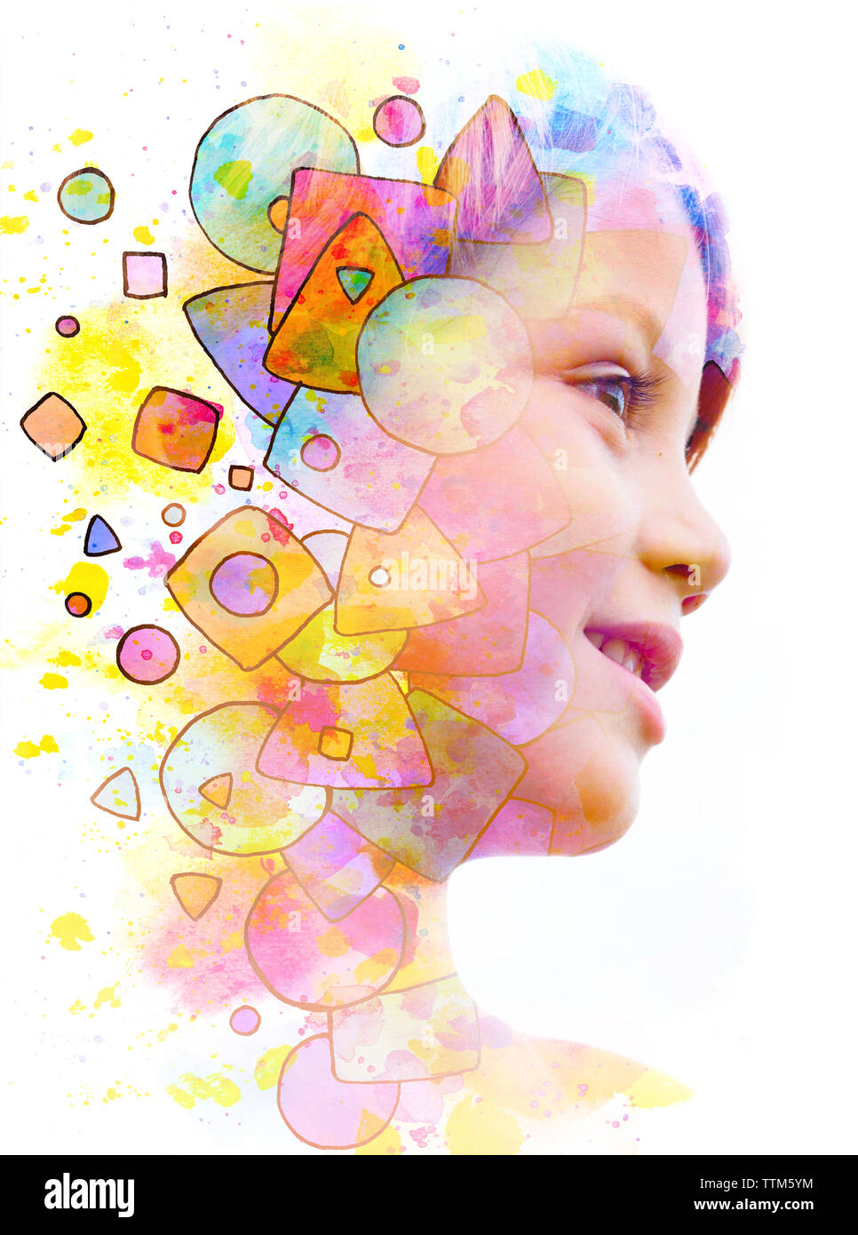 Paintography. Unique artistic effect brings techniques together Stock ...