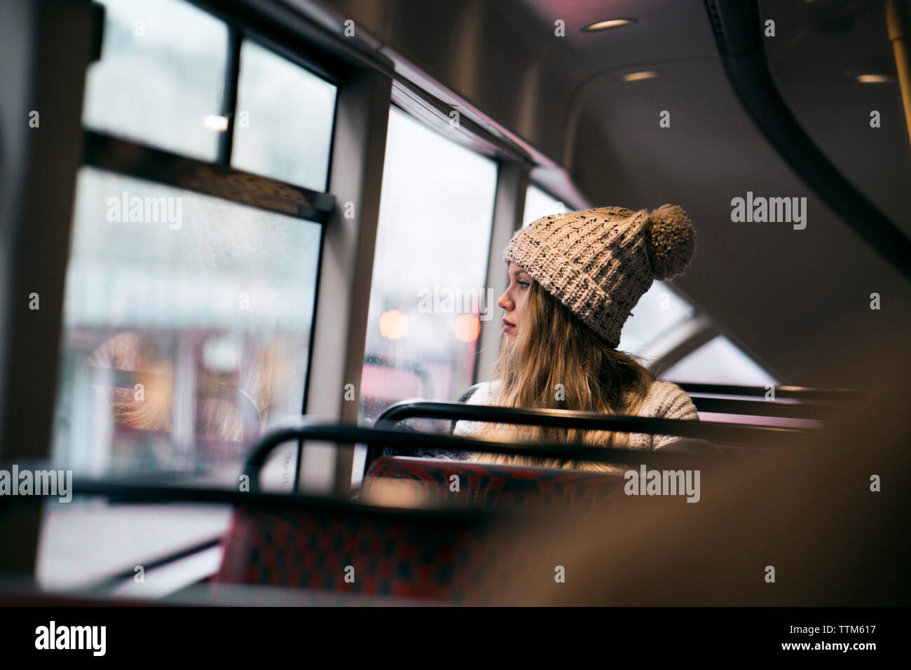 Woman sitting bus window bus hi-res stock photography and images - Alamy