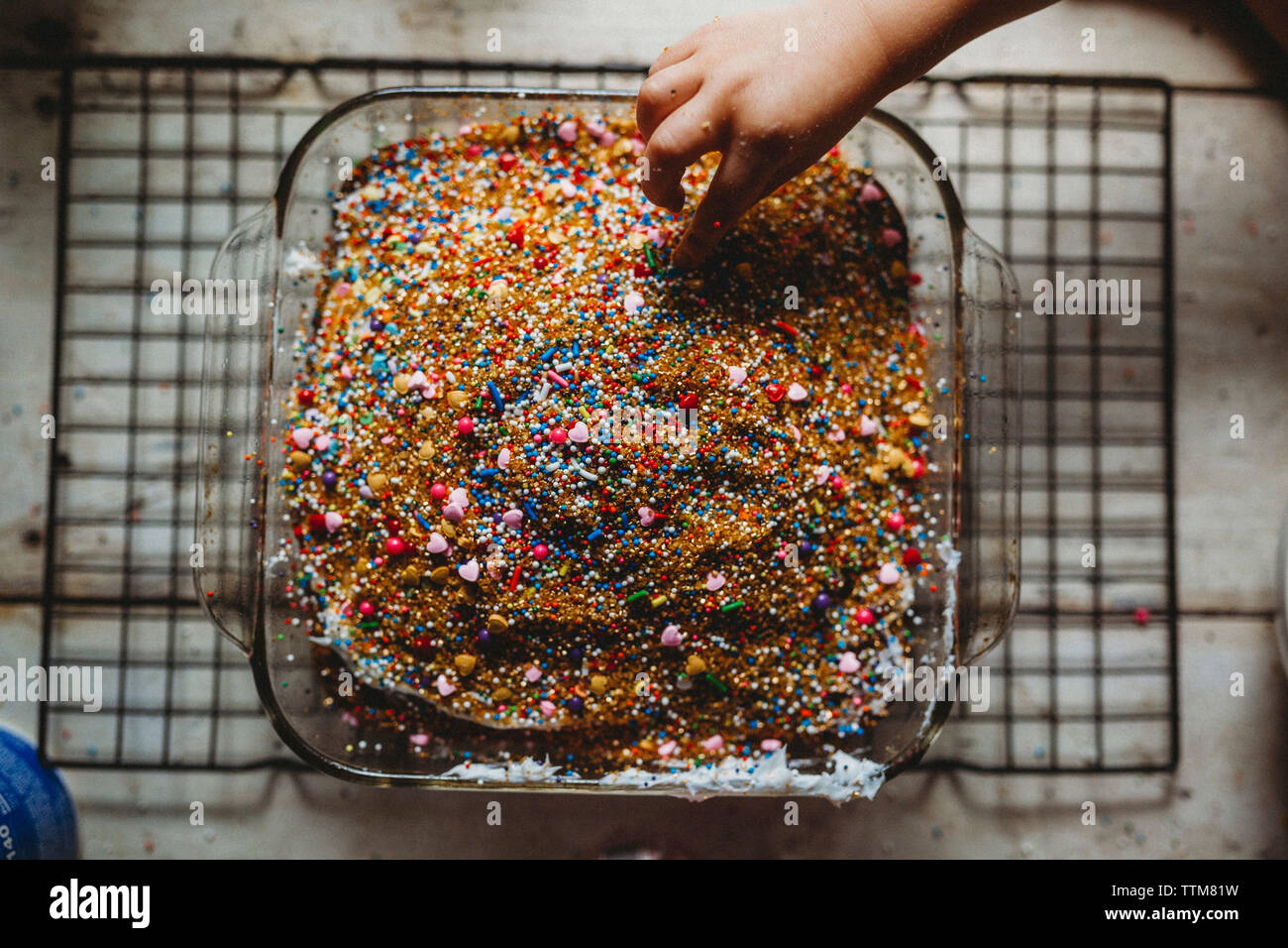 Heavily decorated colorful baked cake Stock Photo - Alamy