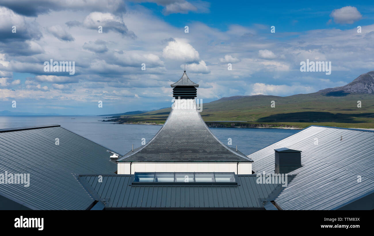 View of new Ardnahoe Distillery on island of Islay in Inner Hebrides of ...