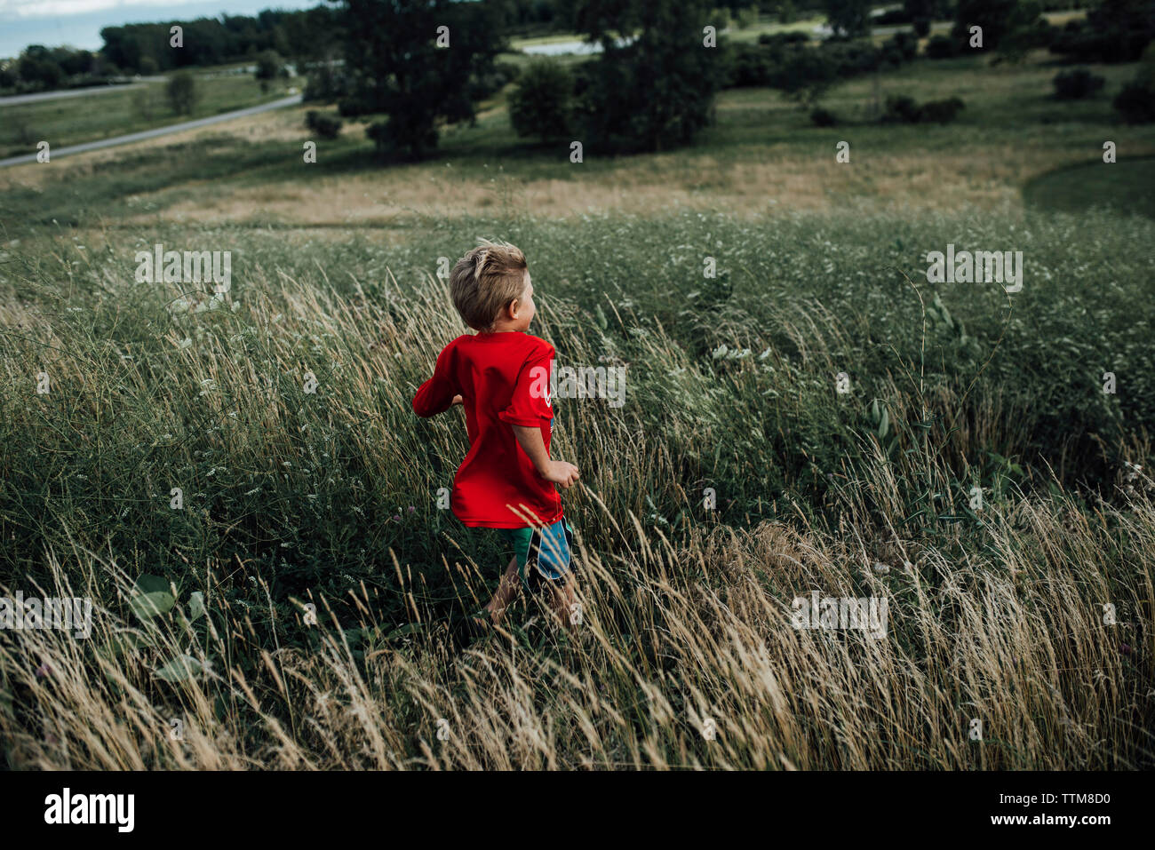 Boy running grass hi-res stock photography and images - Alamy