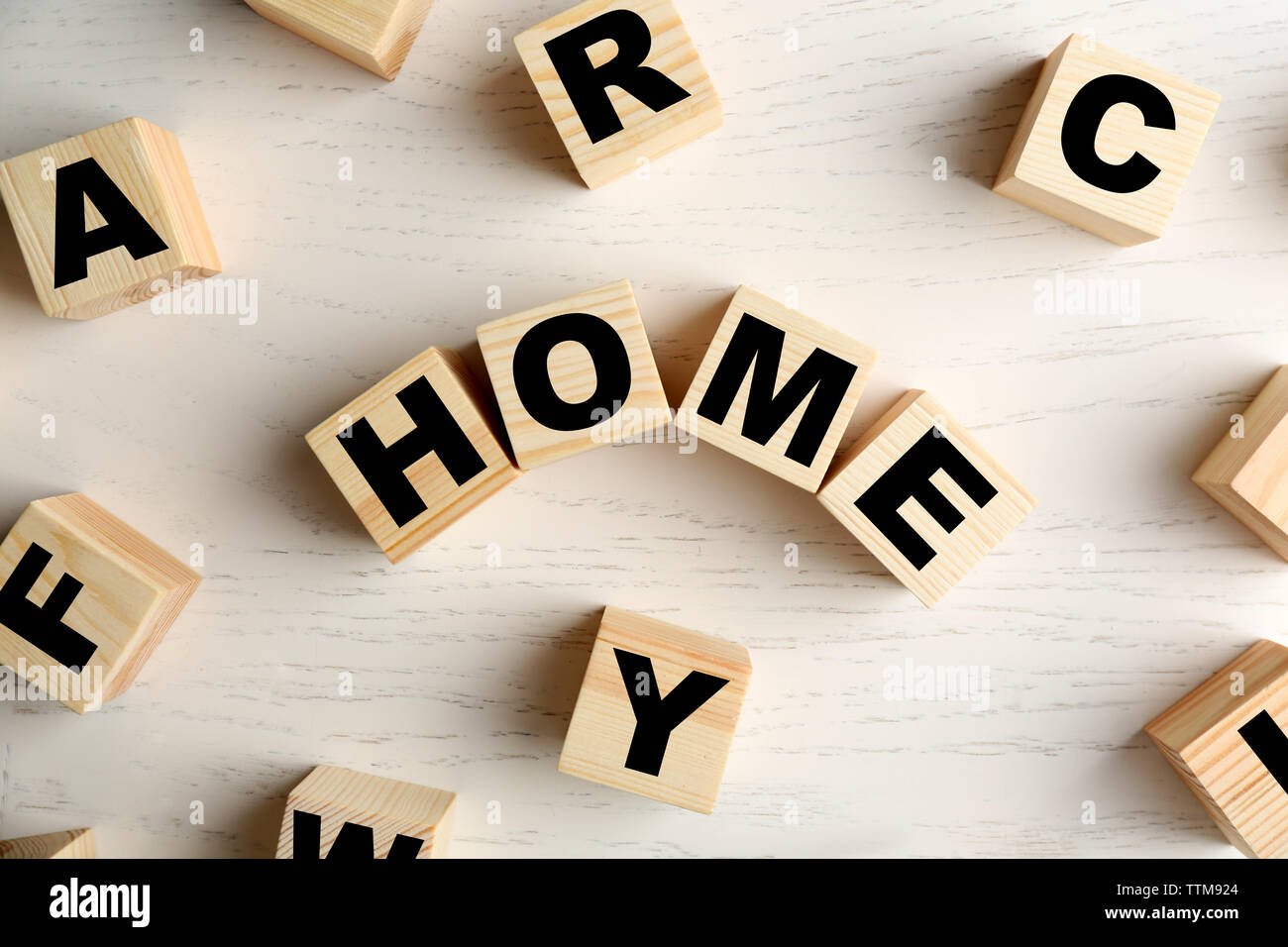 Word HOME on light background Stock Photo - Alamy