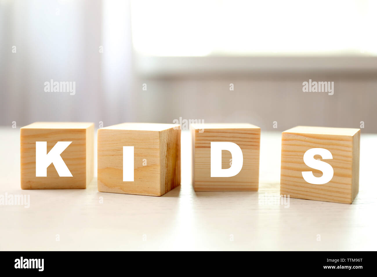 Word KIDS on light background Stock Photo - Alamy