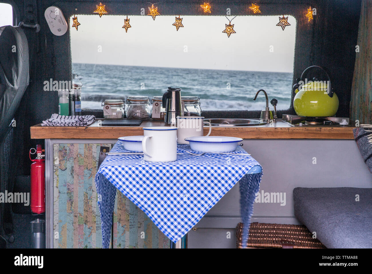 Interior of motor home Stock Photo - Alamy