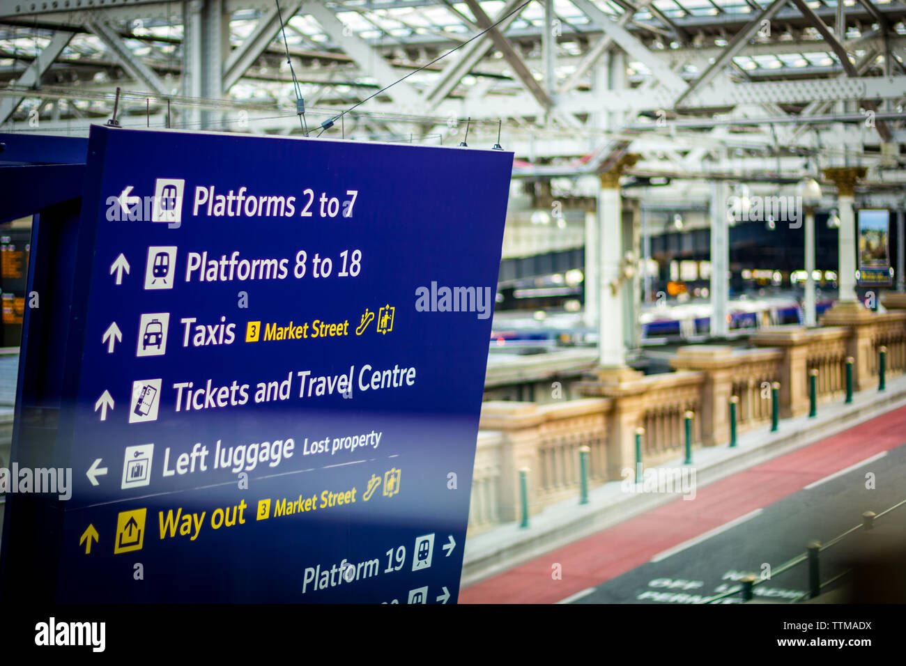 Interior view of Waverley train station panels Stock Photo - Alamy