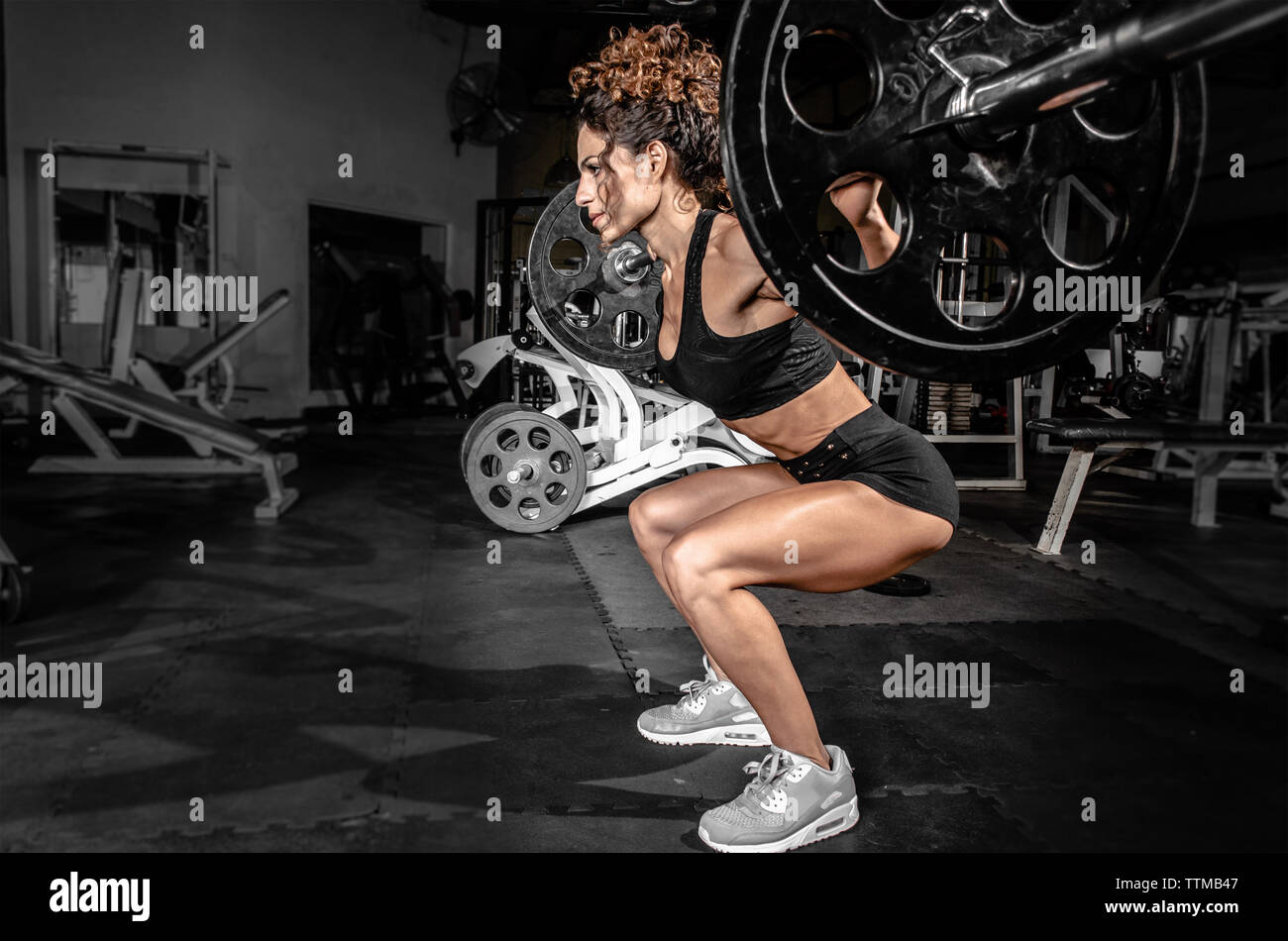 Training girl in the gym Stock Photo - Alamy