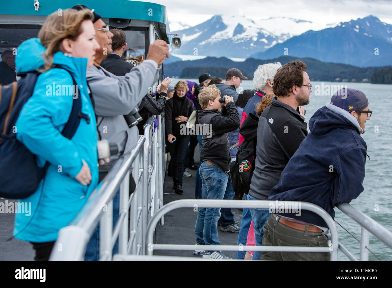 Boys watching whale hi-res stock photography and images - Alamy