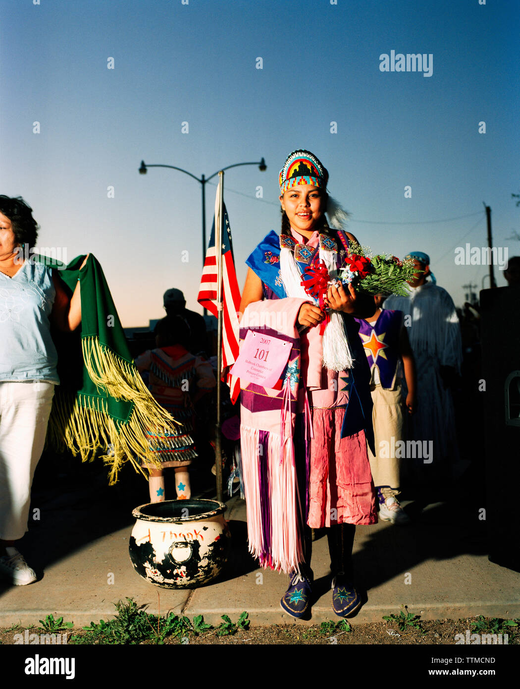 USA, Arizona, Navajo princess crowned at the annual Pow Wow, Holbrook ...