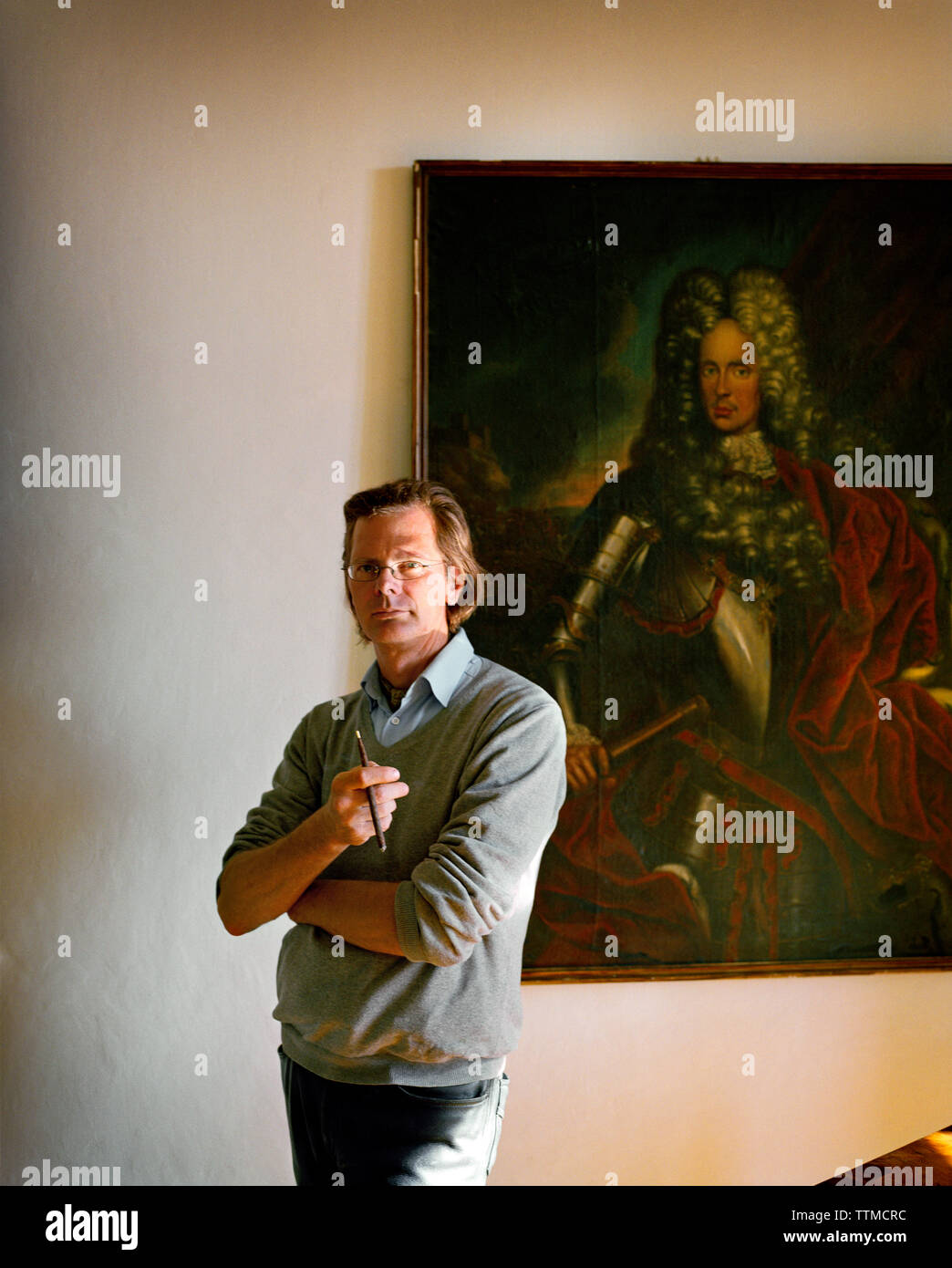 AUSTRIA, Bernstein, portrait of Alexander Berger-Almasy inside the Burg ...