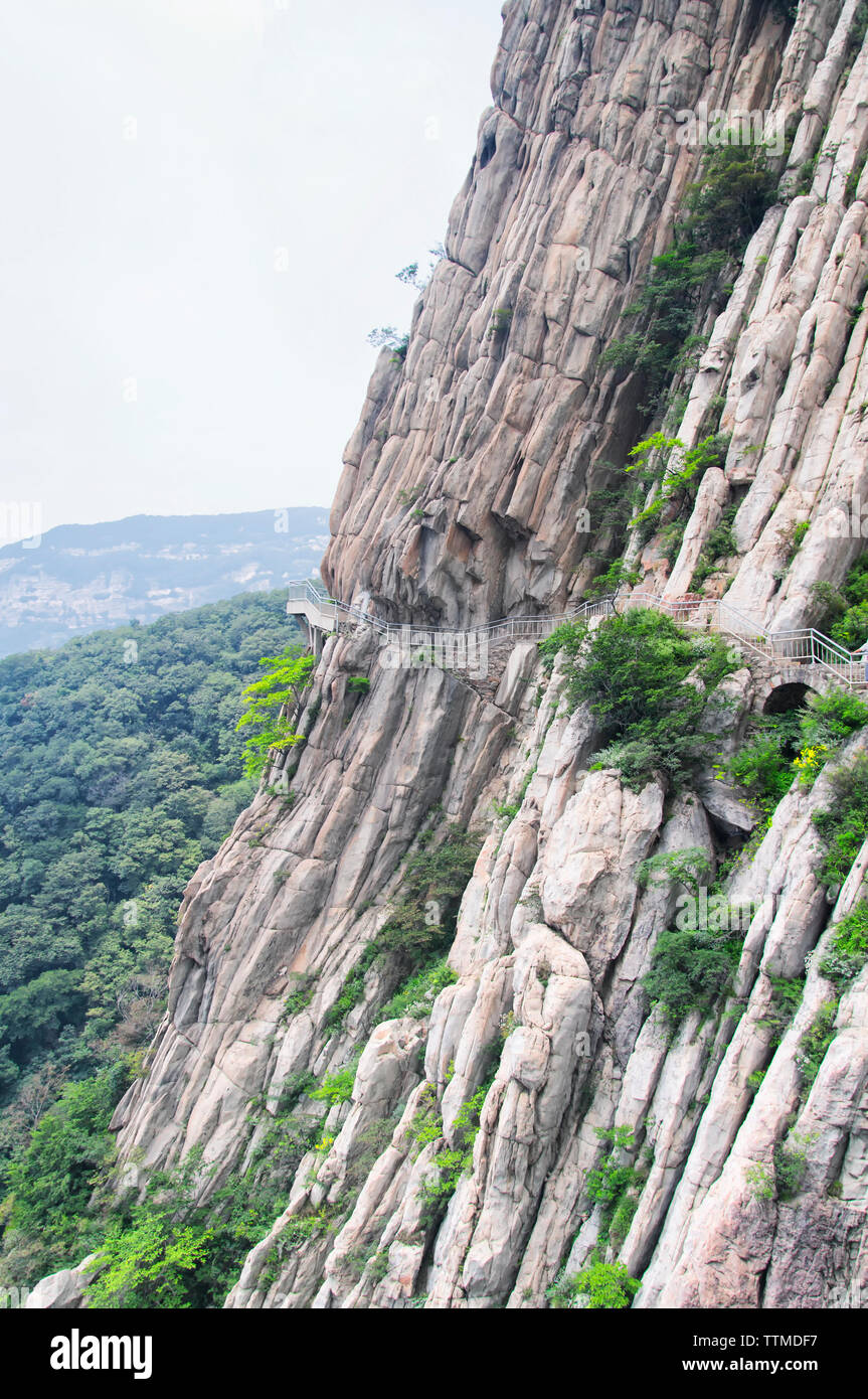 The cliff walkway on Mount Song (songshan) located within the Shaolin ...