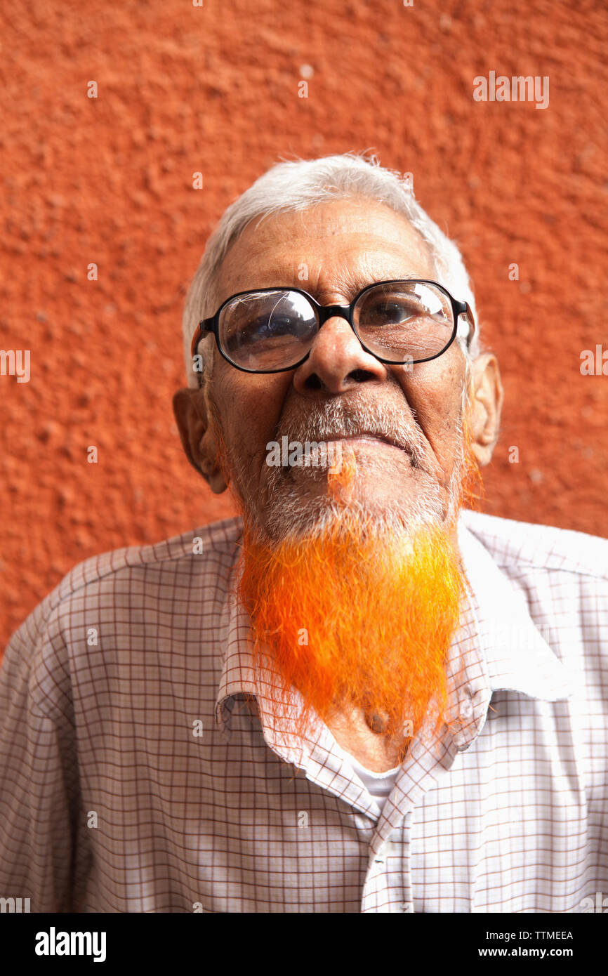 MAURITIUS; Port Louis; street portrait of a man at the Port Louis ...