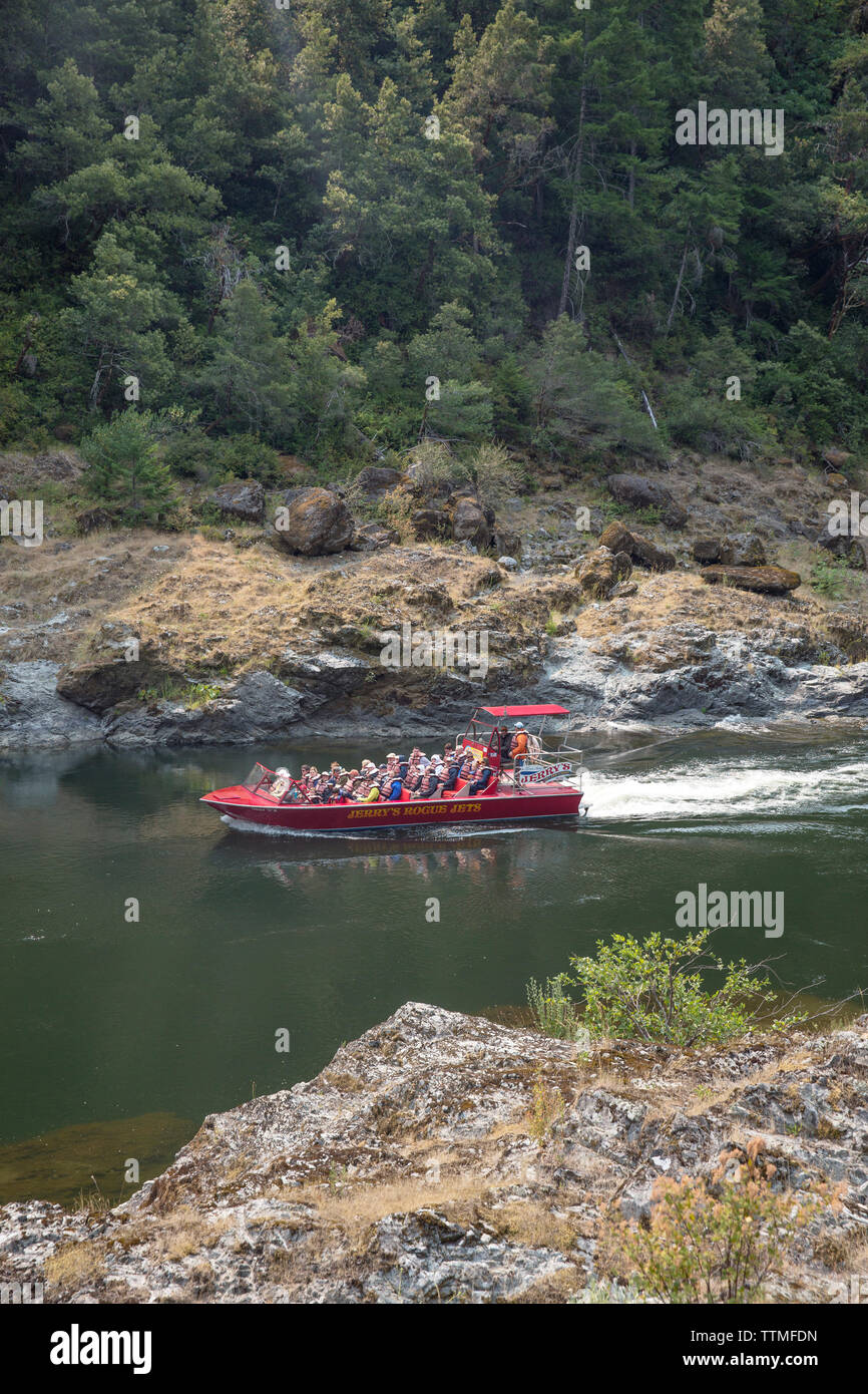 USA, Oregon, Wild and Scenic Rogue River in the Medford District, view ...