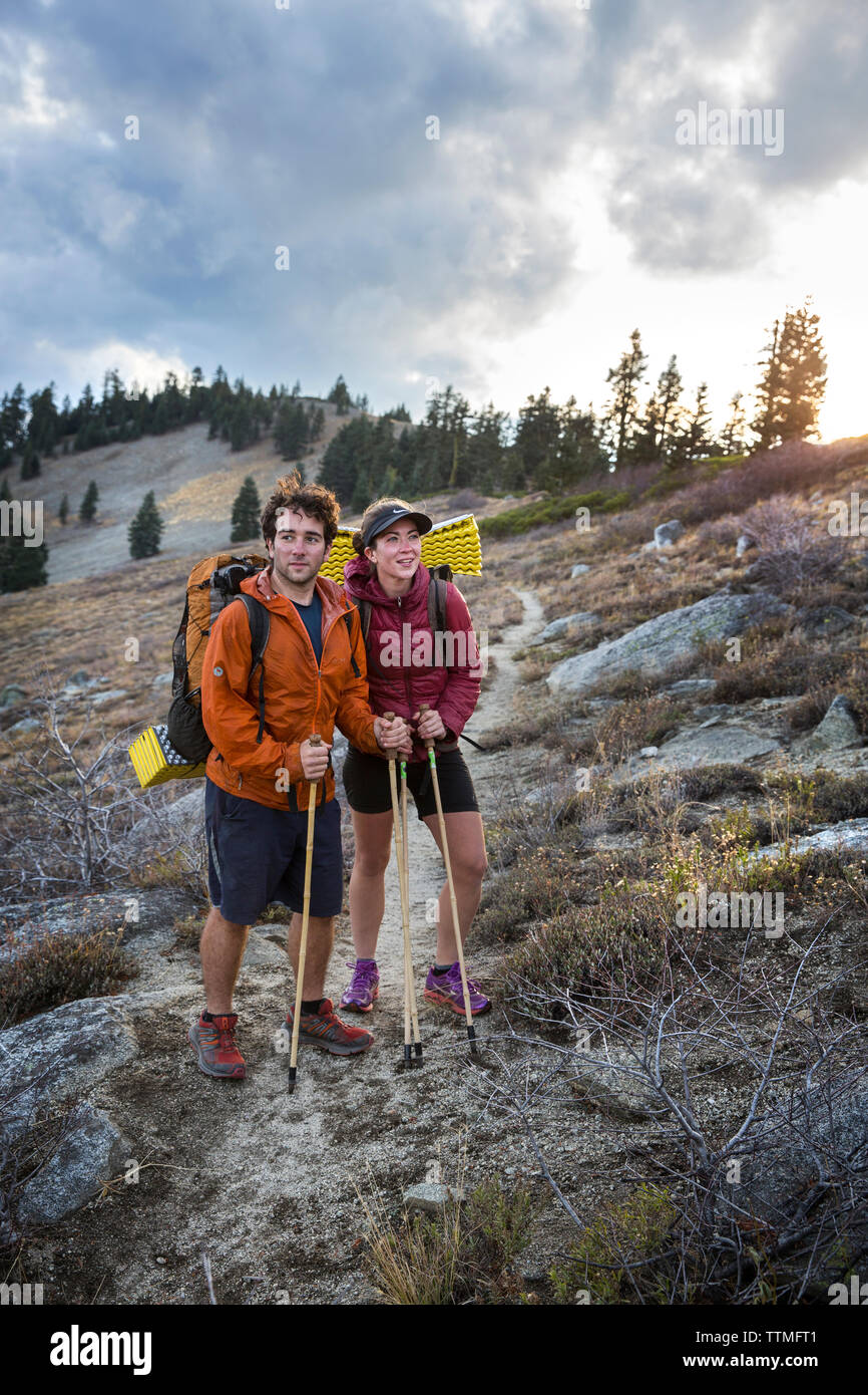 USA, Oregon, Ashland, 6 year old Christian Rego aka Buddy Backpacker ...