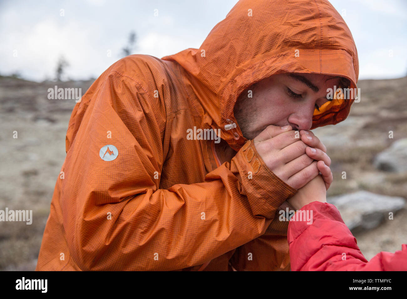 USA, Oregon, Ashland, 6 year old Christian Rego aka Buddy Backpacker ...