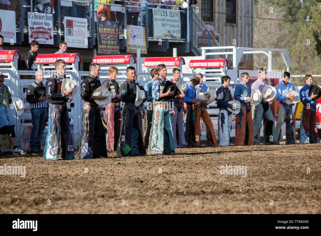 USA, Oregon, Sisters, Sisters Rodeo, during the opening ceremony for ...
