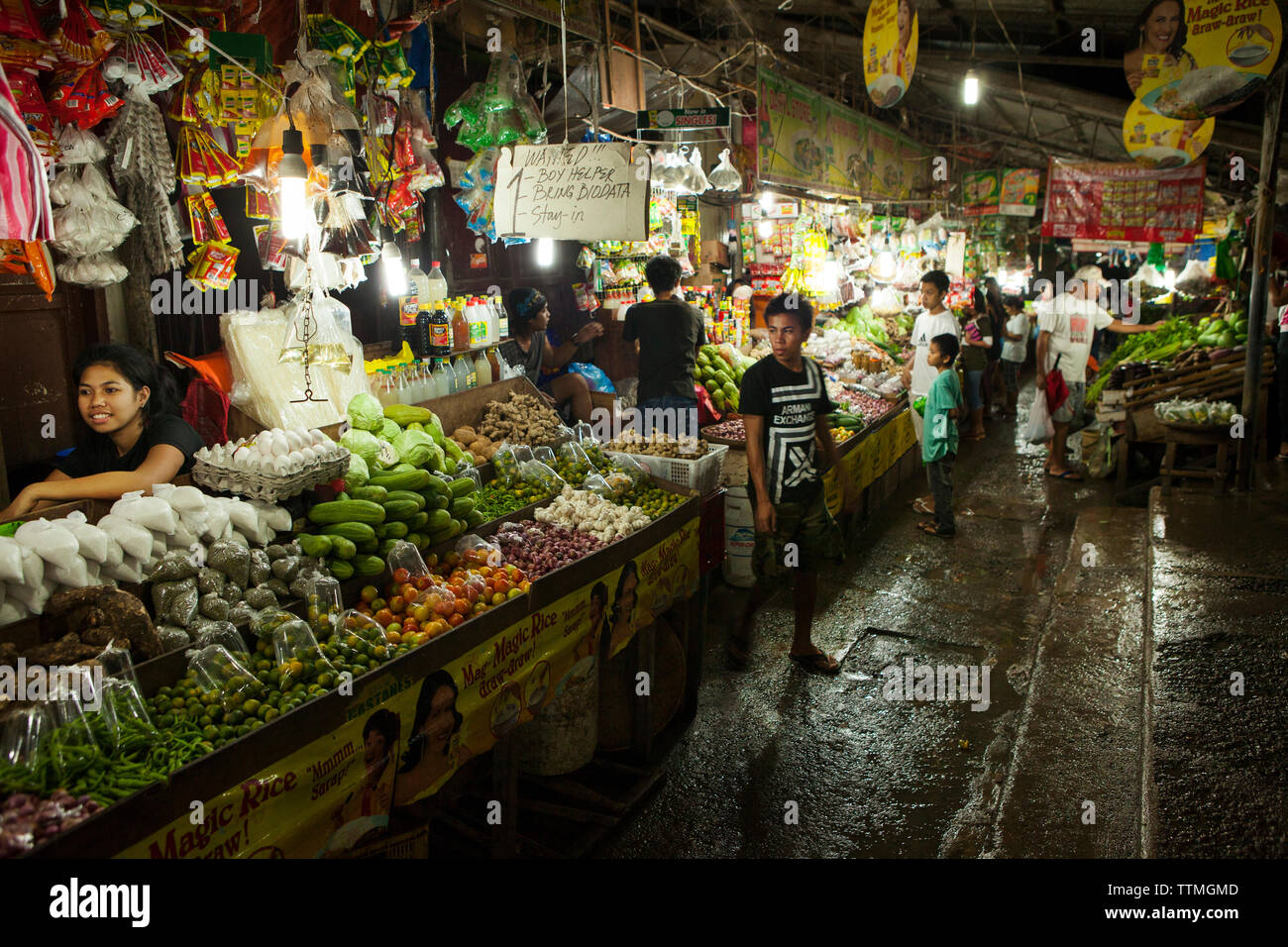 PHILIPPINES, Palawan, Puerto Princessa, produce for sale at the Old ...