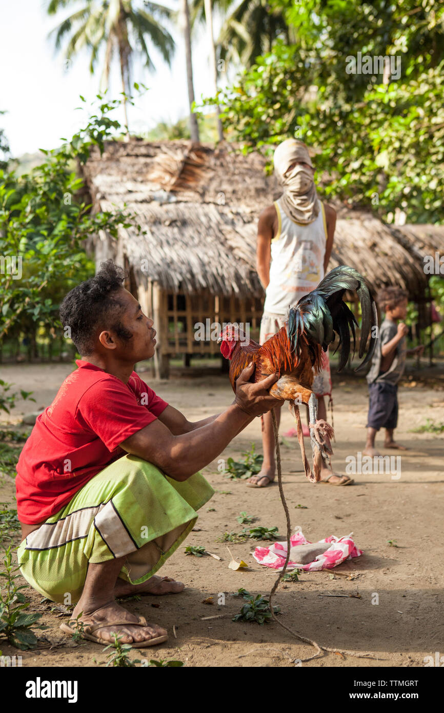 PHILIPPINES, Palawan, Barangay region, young Batak men in Kalakwasan ...