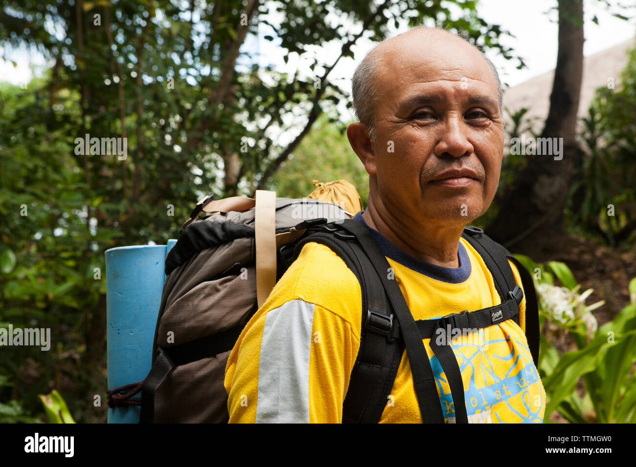 PHILIPPINES, Palawan, El Nido, portraits of guide Ernie Aguirre in the ...