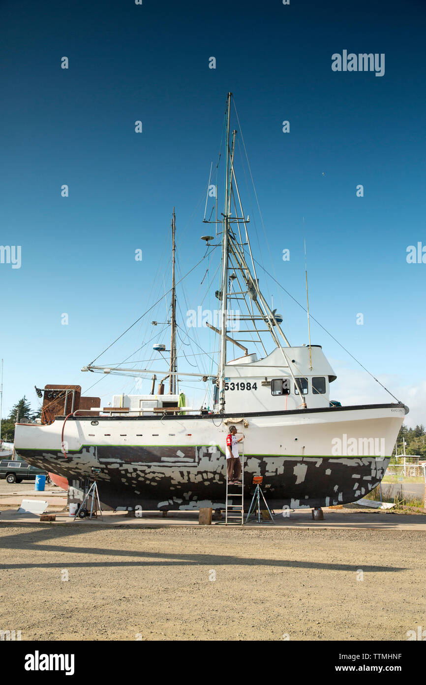 USA, Washington State, Ilwaco, the Port of Ilwaco located on the ...