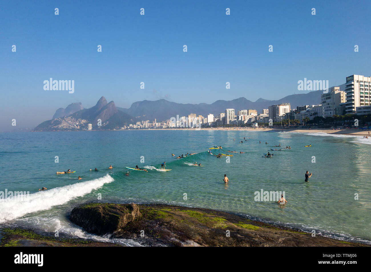 Rio de Janeiro, Brazil - June 15, 2019: Arpoador and Ipanema beaches on ...