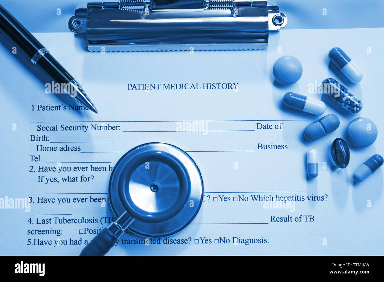 Doctor tools and patient medical history Stock Photo - Alamy