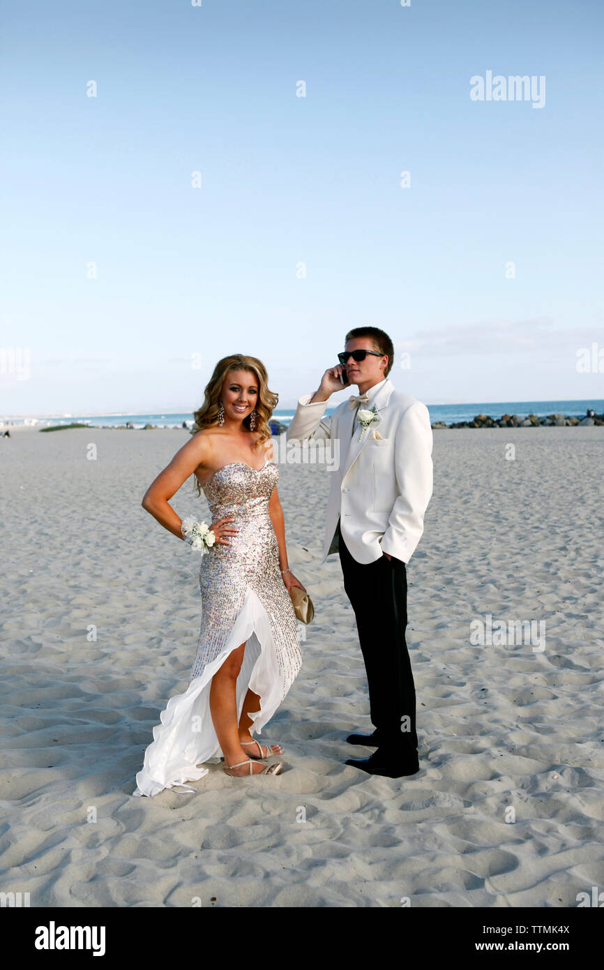 USA, California, San Diego, Coronado Island, prom couple Adam Whalen ...