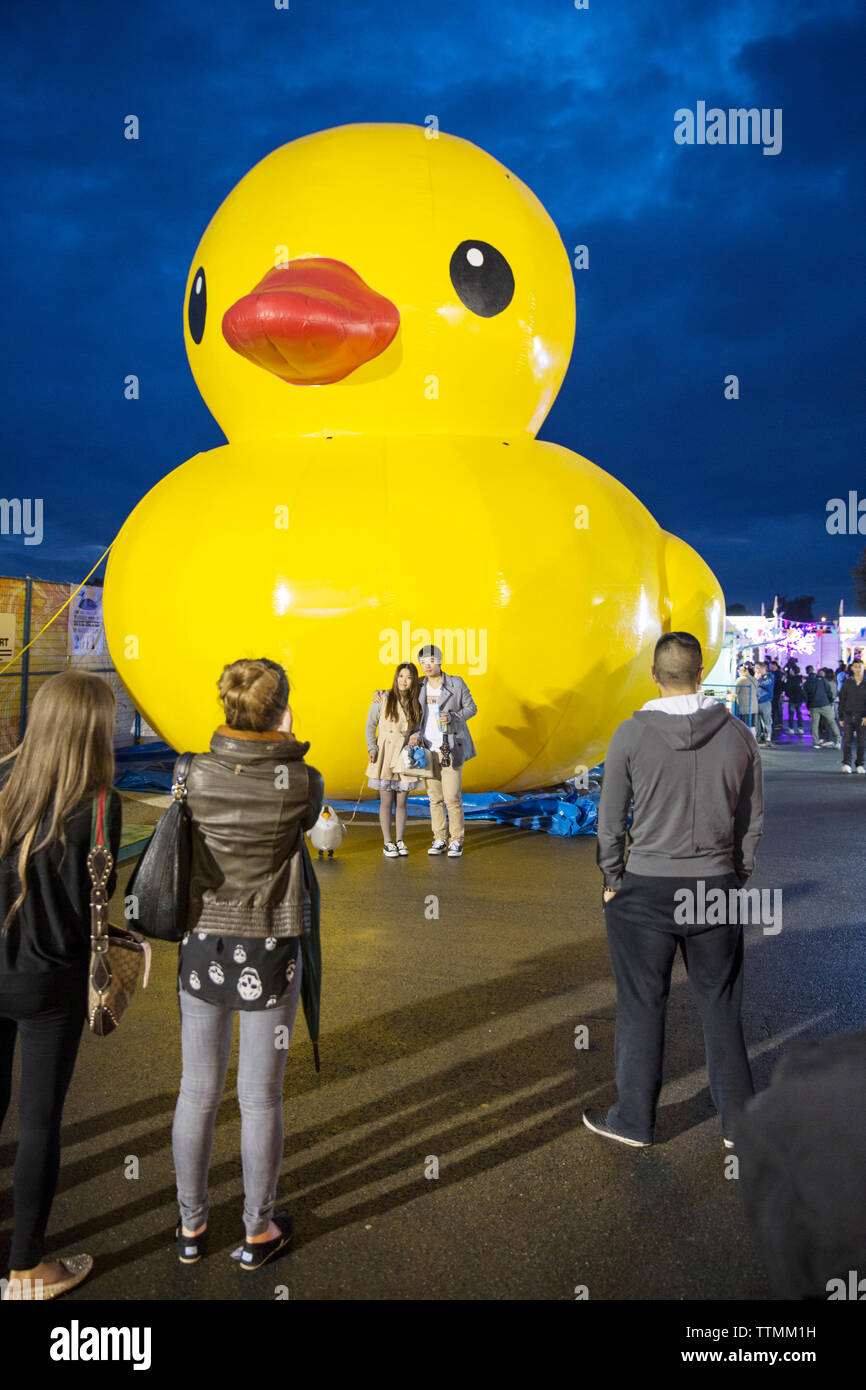 CANADA, Vancouver, British Columbia, people pose for pictures in front ...