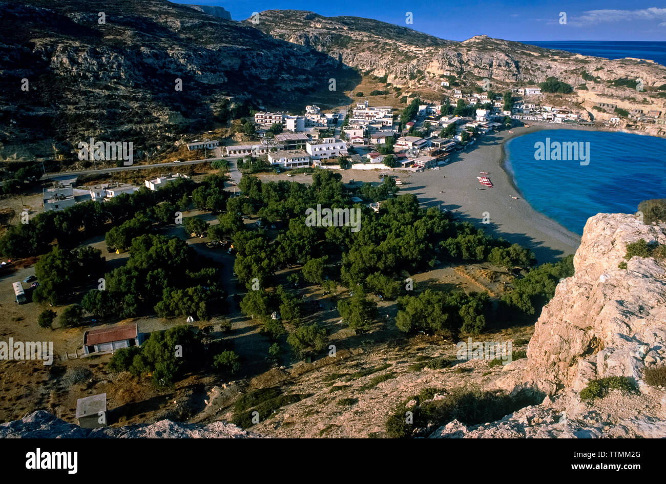 Greece Crete Island Matala Beach Stock Photo - Alamy