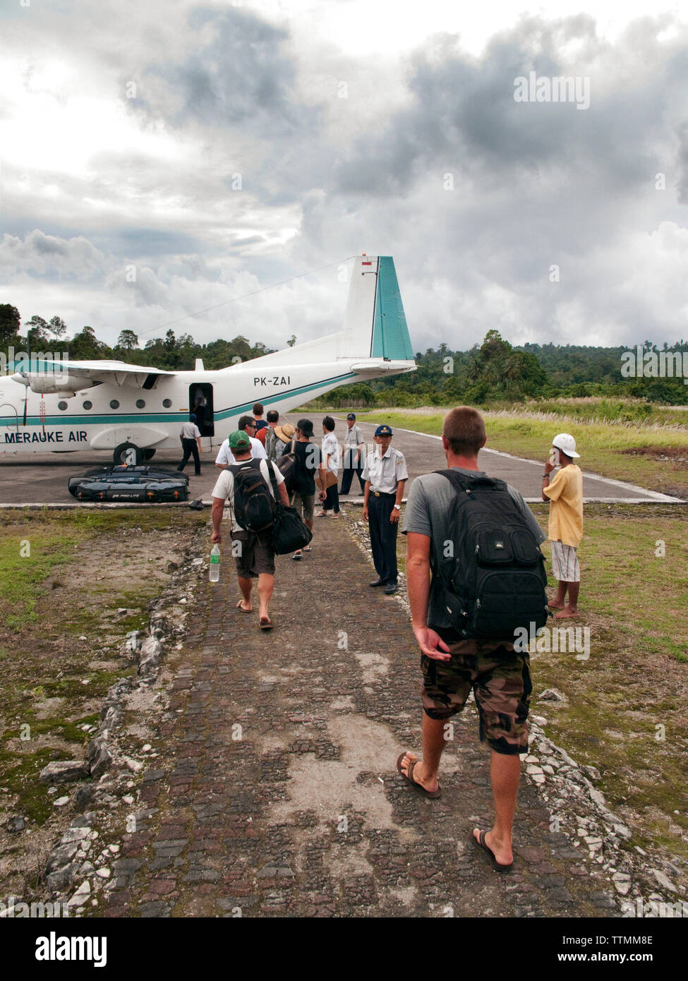 INDONESIA, Mentawai Islands, surfers leaving Sipora island for Padang ...
