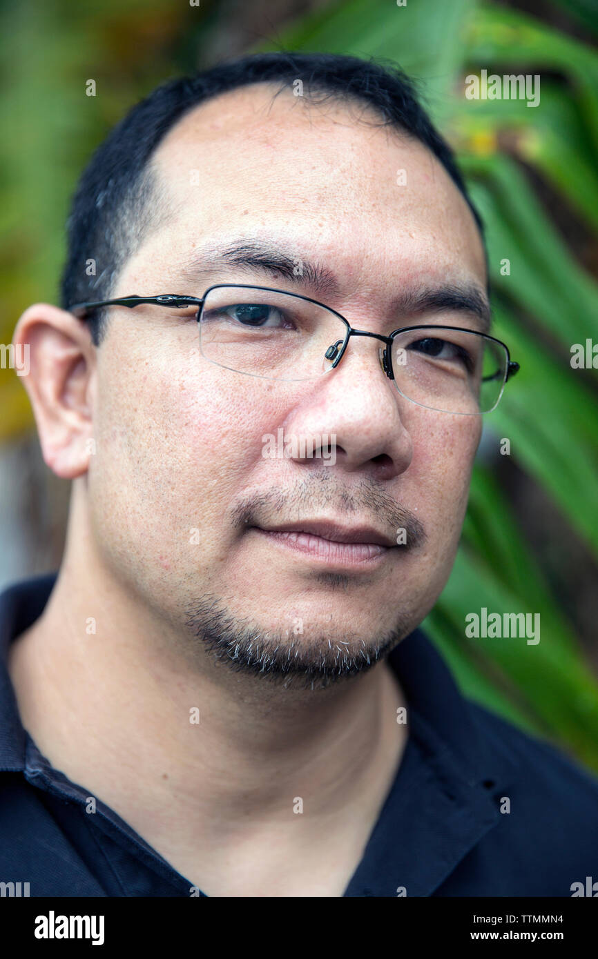 USA, Oahu, Hawaii, Jujitsu martial arts fighter Keith Chang at the ...